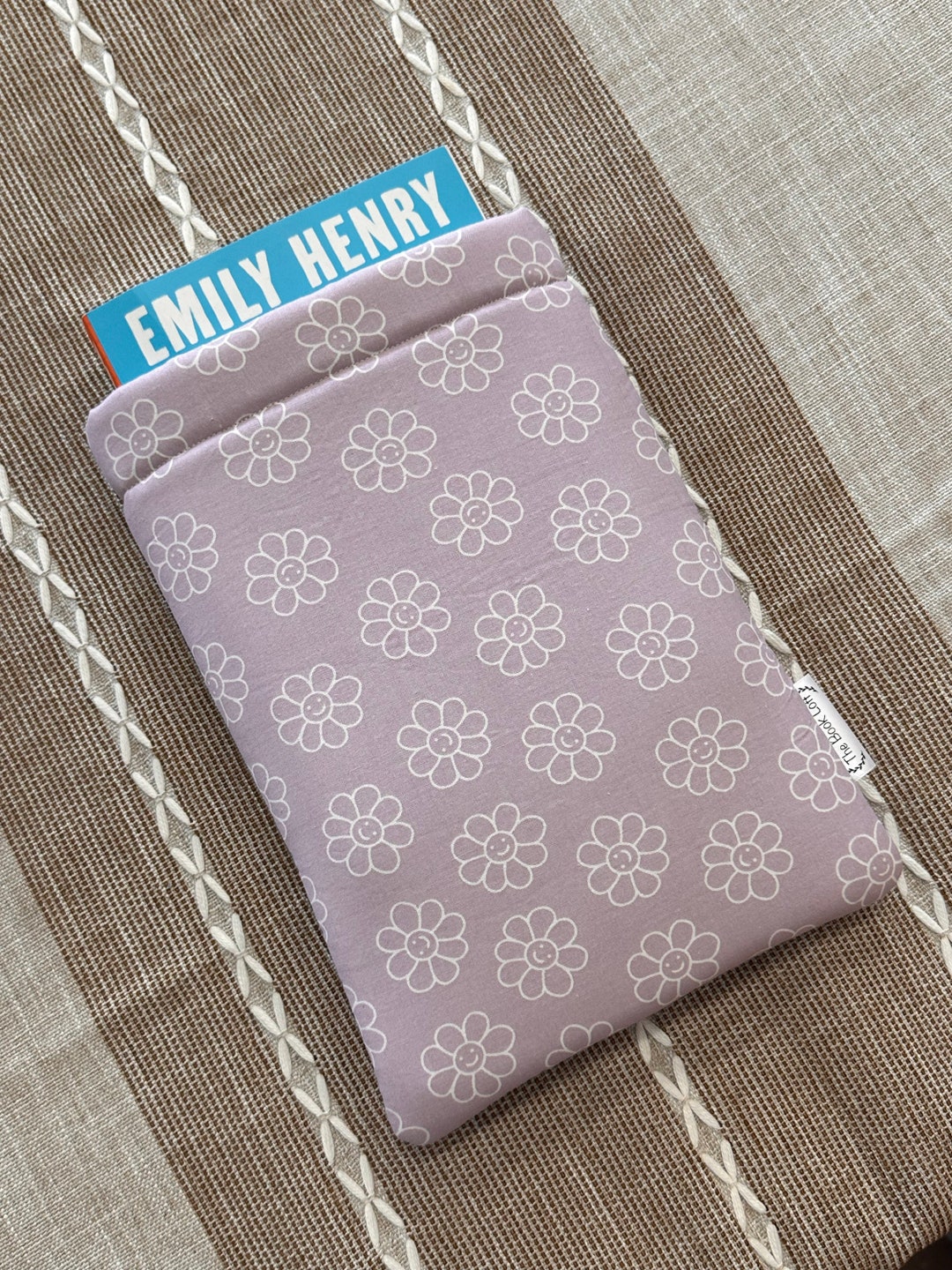 Padded Paperback Book Sleeve Lavender Smiley Face Padded Sleeve - Etsy