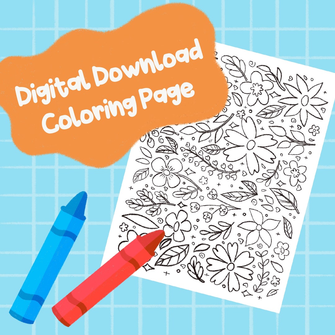 Printable Spring Flowers Coloring Page! Adult Coloring Page, Spring ...