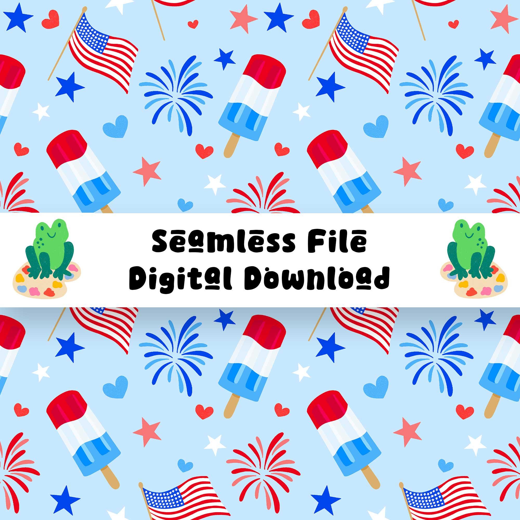 Fourth of July Seamless Pattern | Procreate + PNG Tile | Fabric ...