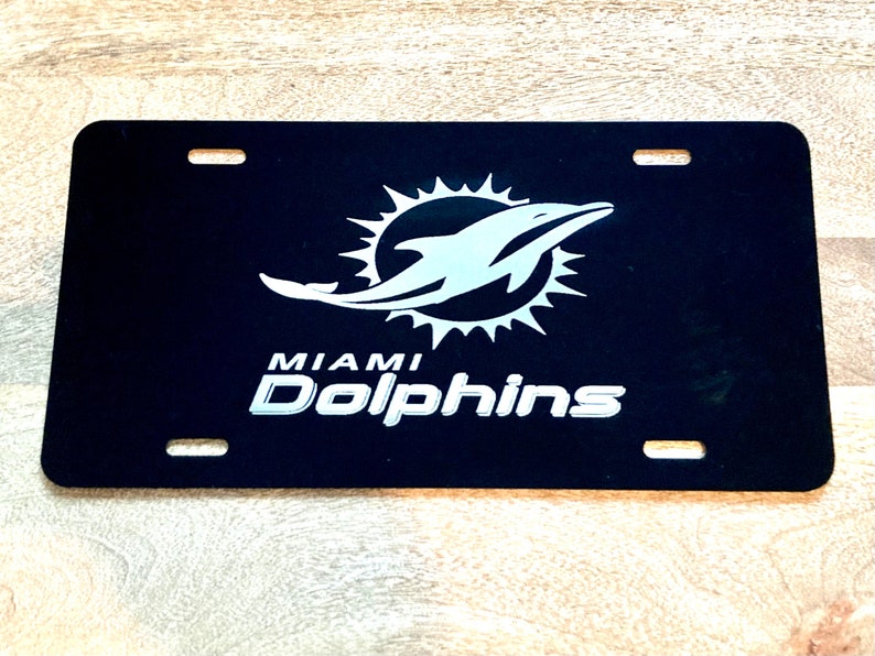Laser Engraved Miami Dolphins License Plate or I Can Engrave - Etsy