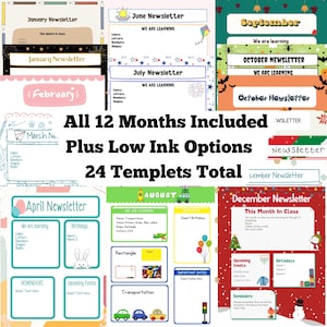 Full Year DAYCARE NEWLETTER BUNDLE, Childcare Newsletters, Classroom ...