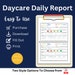 Daycare Daily Report, Fillable Daily Report for Daycare, Daycare ...