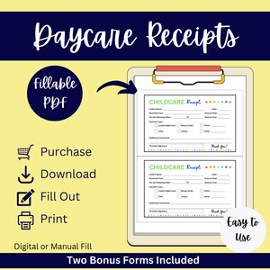 Childcare Tax Form, Daycare Tax Forms, Childcare End of Year Parent Tax ...