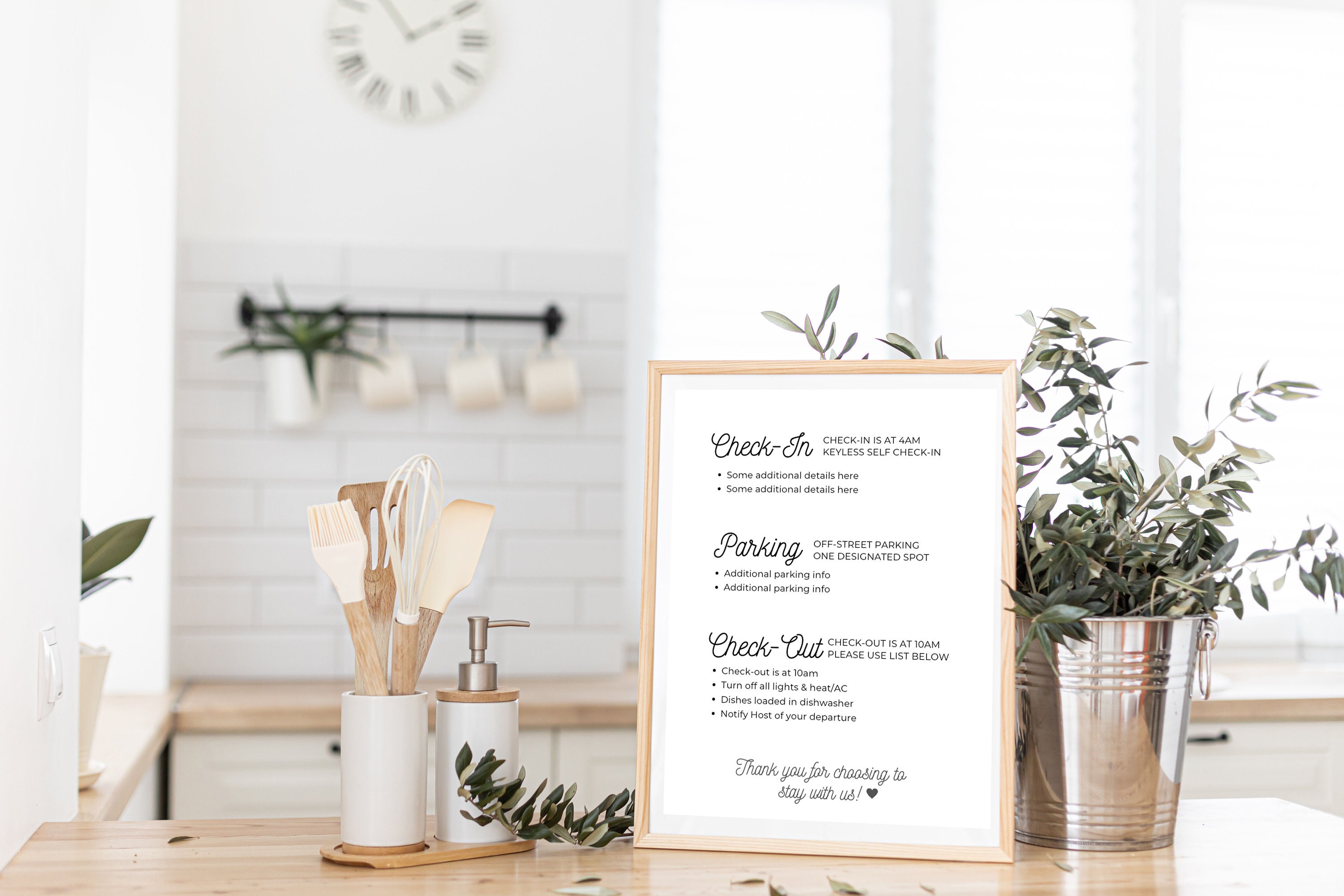 Airbnb Template Editable Airbnb Signs, Quick Welcome Guide | Fillable ...