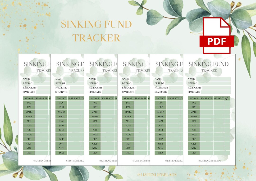 Sinking Fund Tracker Envelope Method Budget Sheets PDF Download - Etsy