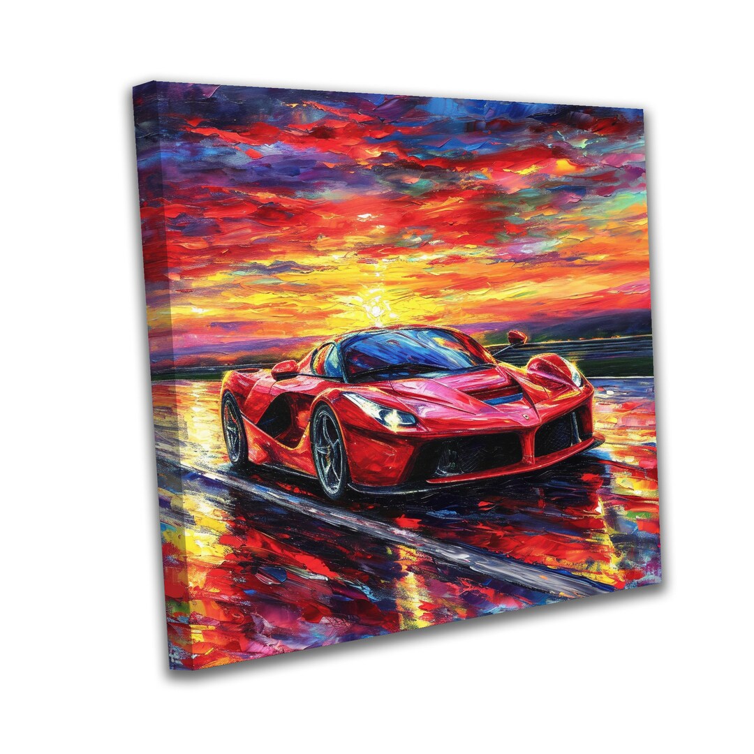 Ferrari Laferrari Canvas or Poster Print Automotive Mastery Sunset ...