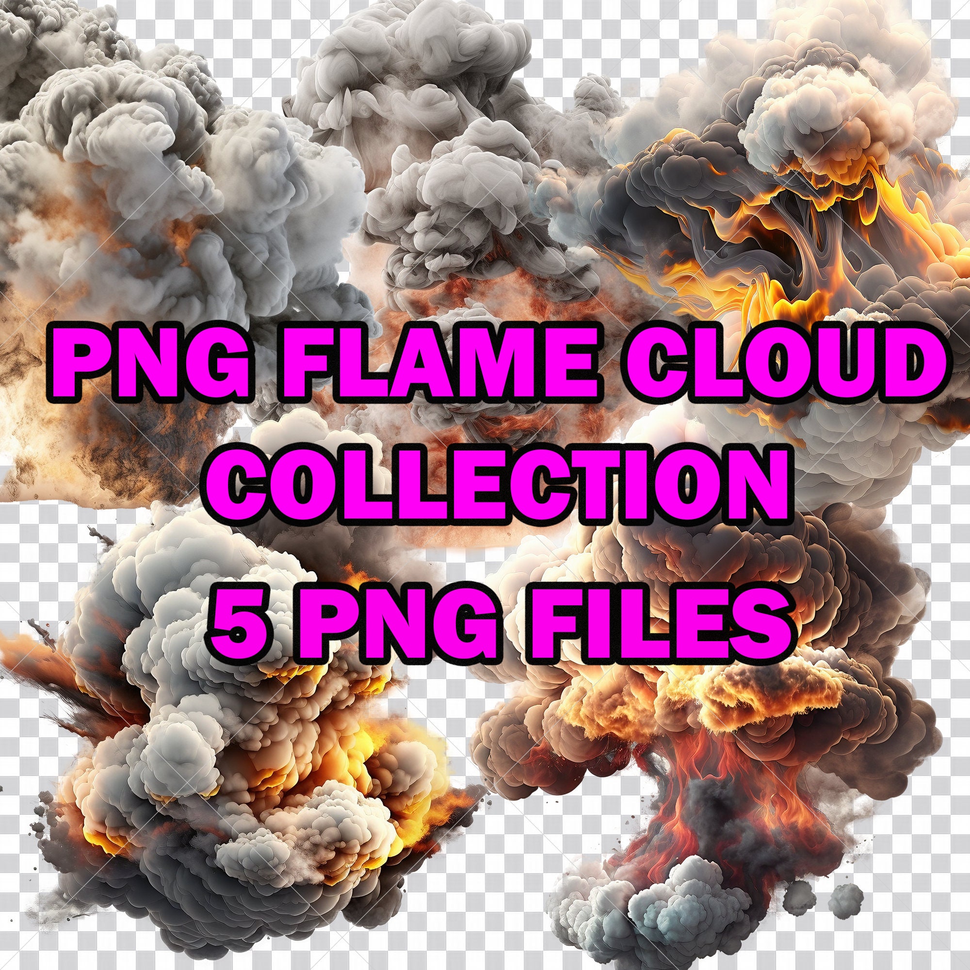Flame Clouds PNG Images Bundle: Fiery and Dramatic Clouds With Flames ...