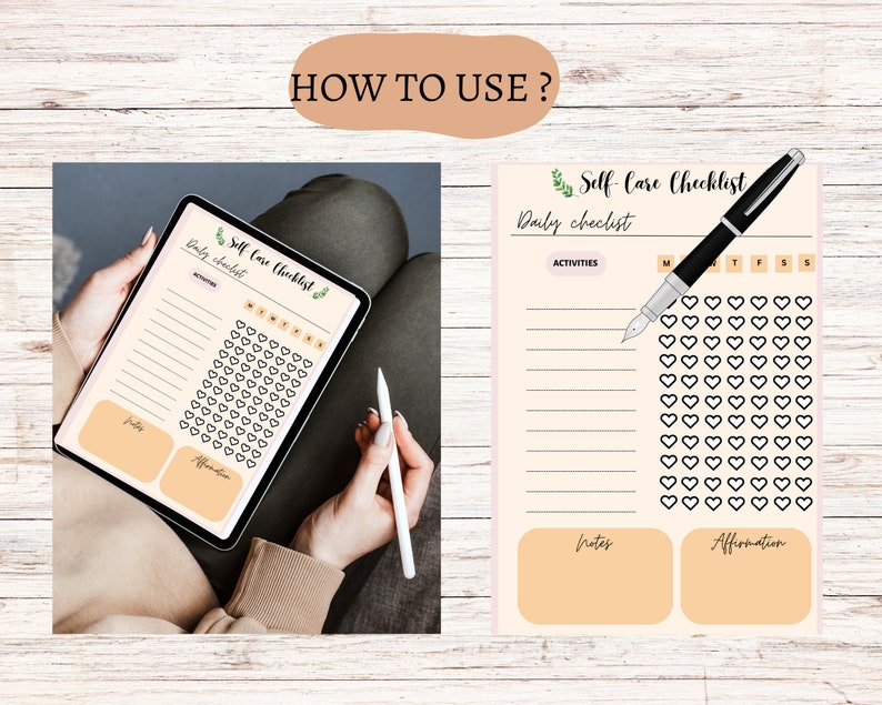 Self-care Planner Checklist, Wellness and Mental Health Planner, Self ...