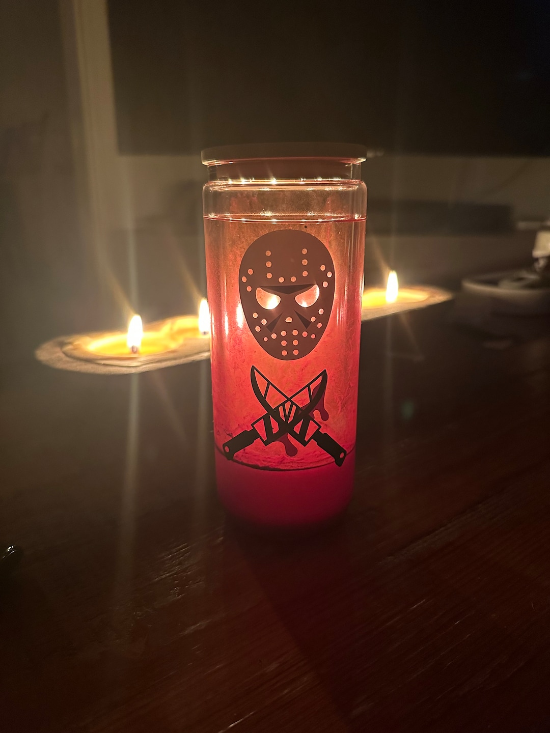 Hockey Mask Horror Themed Bloody Glass Tumbler - Etsy