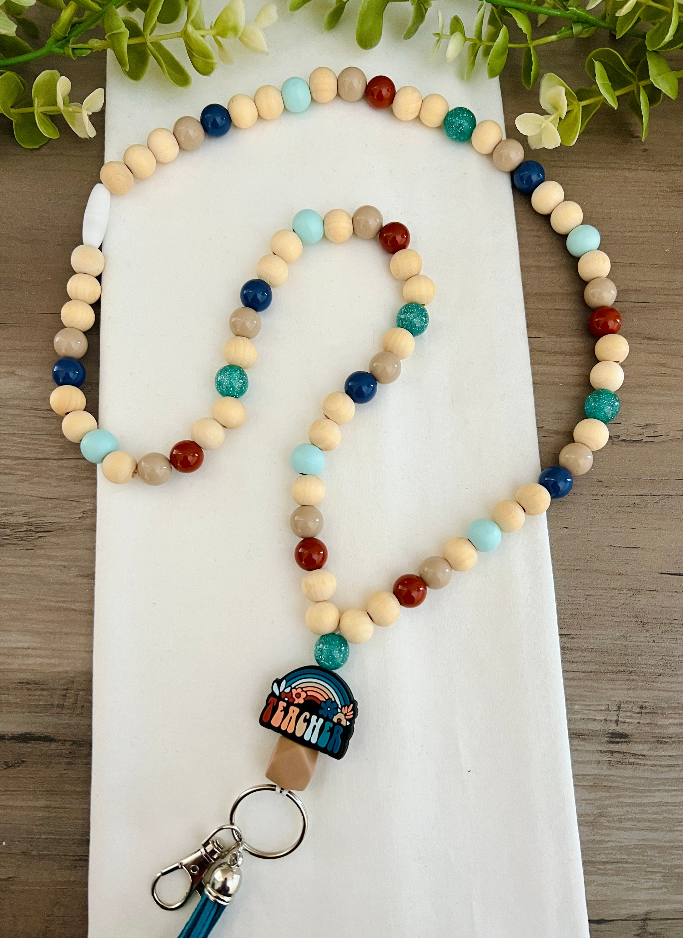 Teacher Life, Teacher Lanyard, Beaded Lanyard, Boho Lanyard, Teacher ...