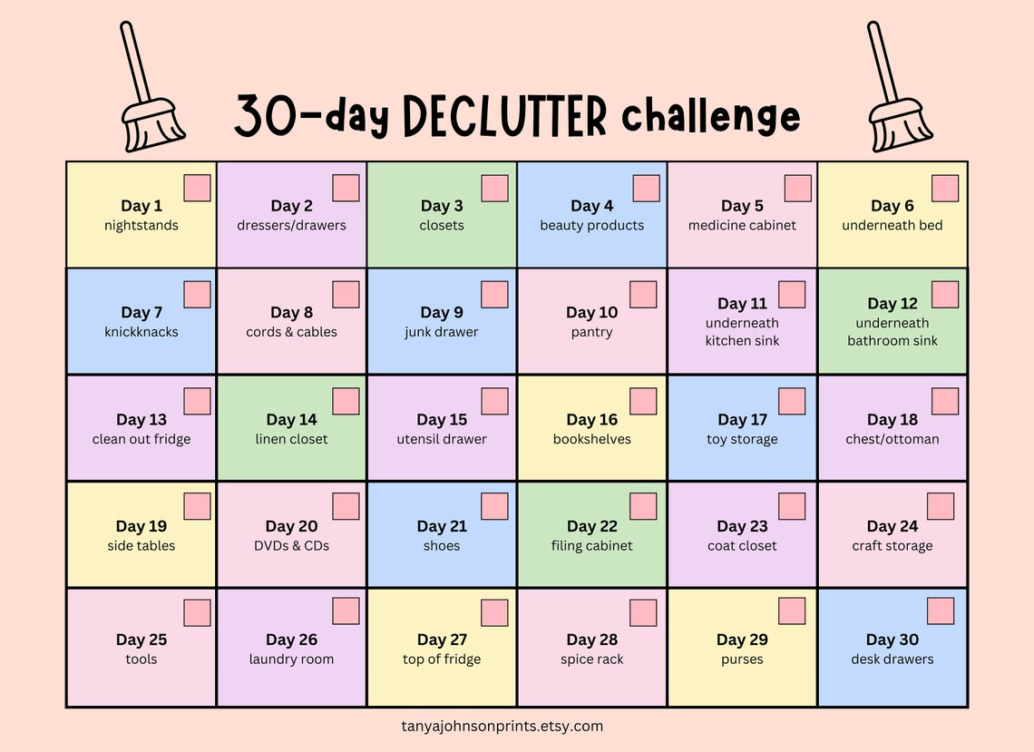 DECLUTTER PLANNER, Declutter Digital, 30-day Challenge, Declutter ...