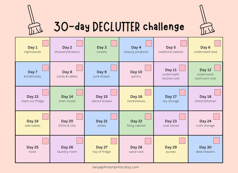 DECLUTTER PLANNER, Declutter Digital, 30-day Challenge, Declutter ...