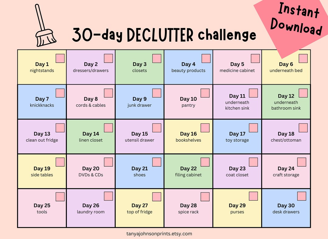 DECLUTTER PLANNER, Declutter Digital, 30-day Challenge, Declutter ...