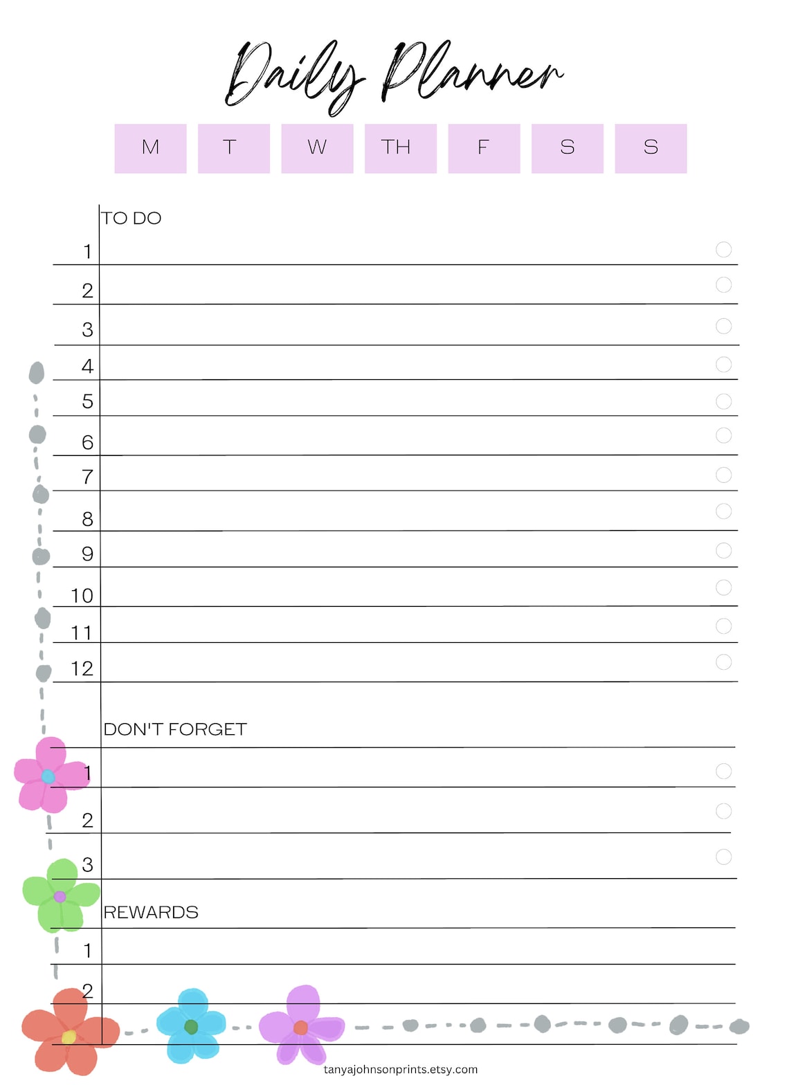 DAILY PLANNER, Planner Printable, Printables Download, Home Office ...
