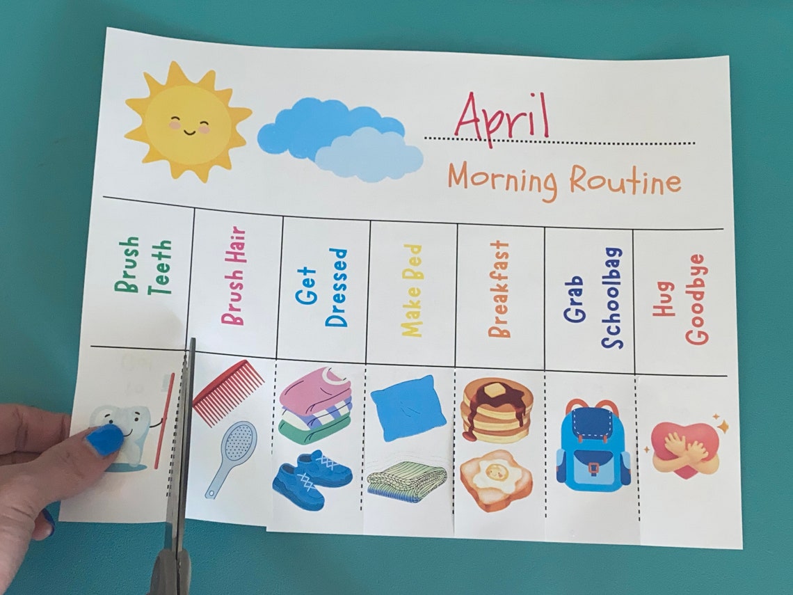 ROUTINE CHART for Toddlers, Morning Checklist for Kids, Morning Routine ...