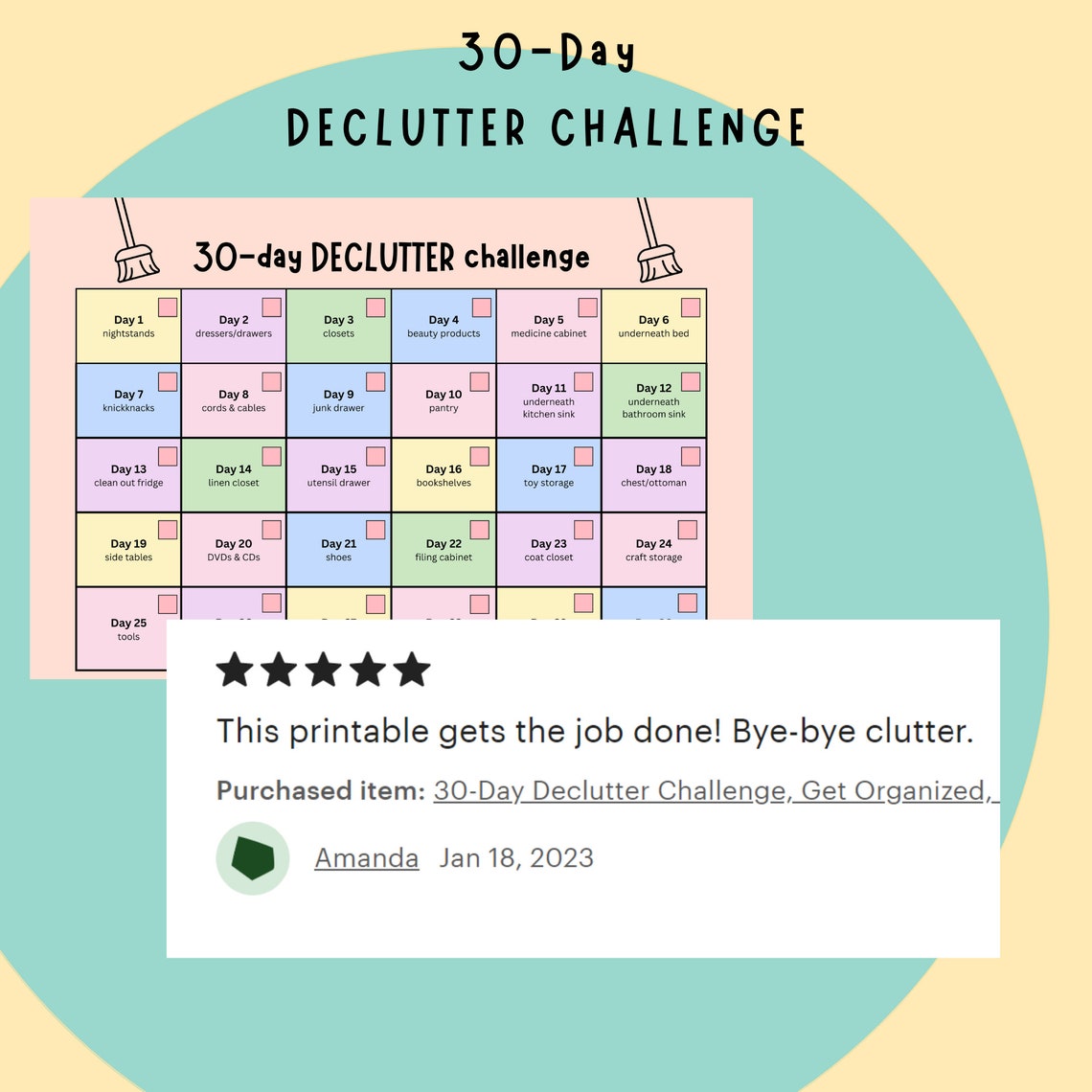 DECLUTTER PLANNER, Declutter Digital, 30-day Challenge, Declutter ...