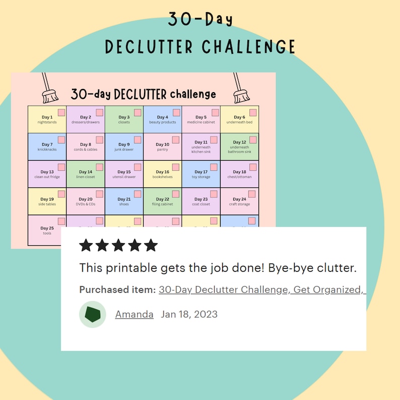 DECLUTTER PLANNER, Declutter Digital, 30-day Challenge, Declutter Checklist, Get Organized ...