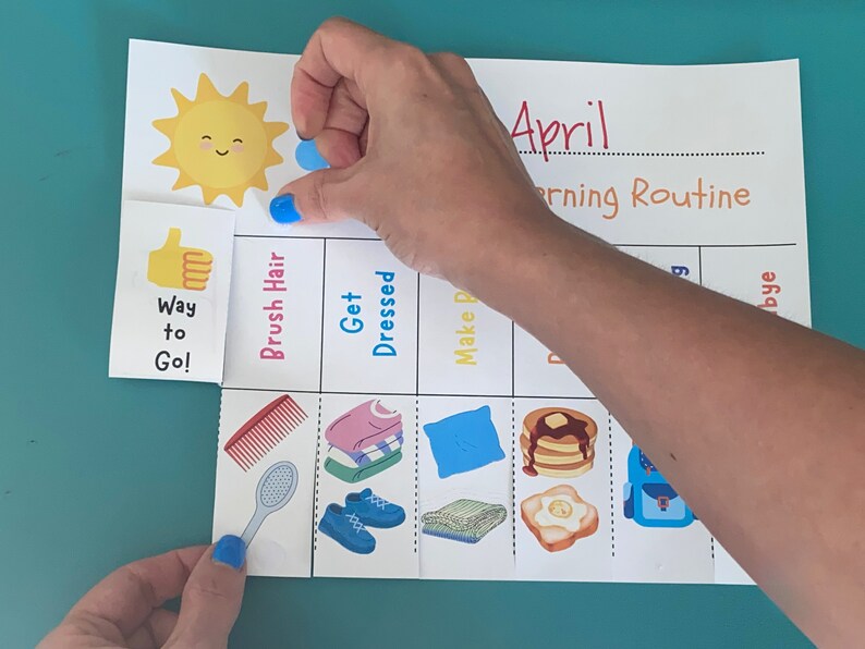 ROUTINE CHART for Toddlers, Morning Checklist for Kids, Morning Routine ...