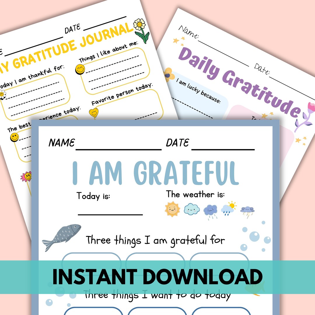 PRINTABLES FOR KIDS, Gratitude Journal, Gratitude Journal Digital ...