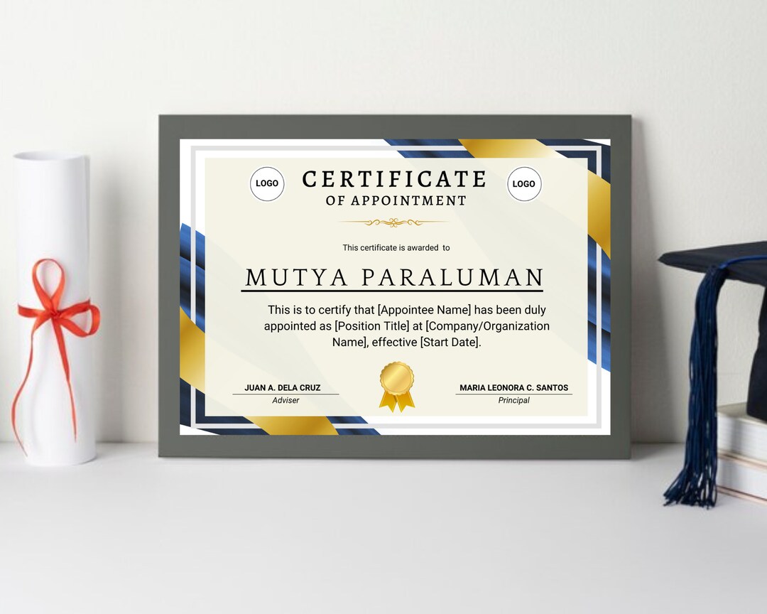 Editable Appointment Certificate Template Ideal for Recognizing Talents ...