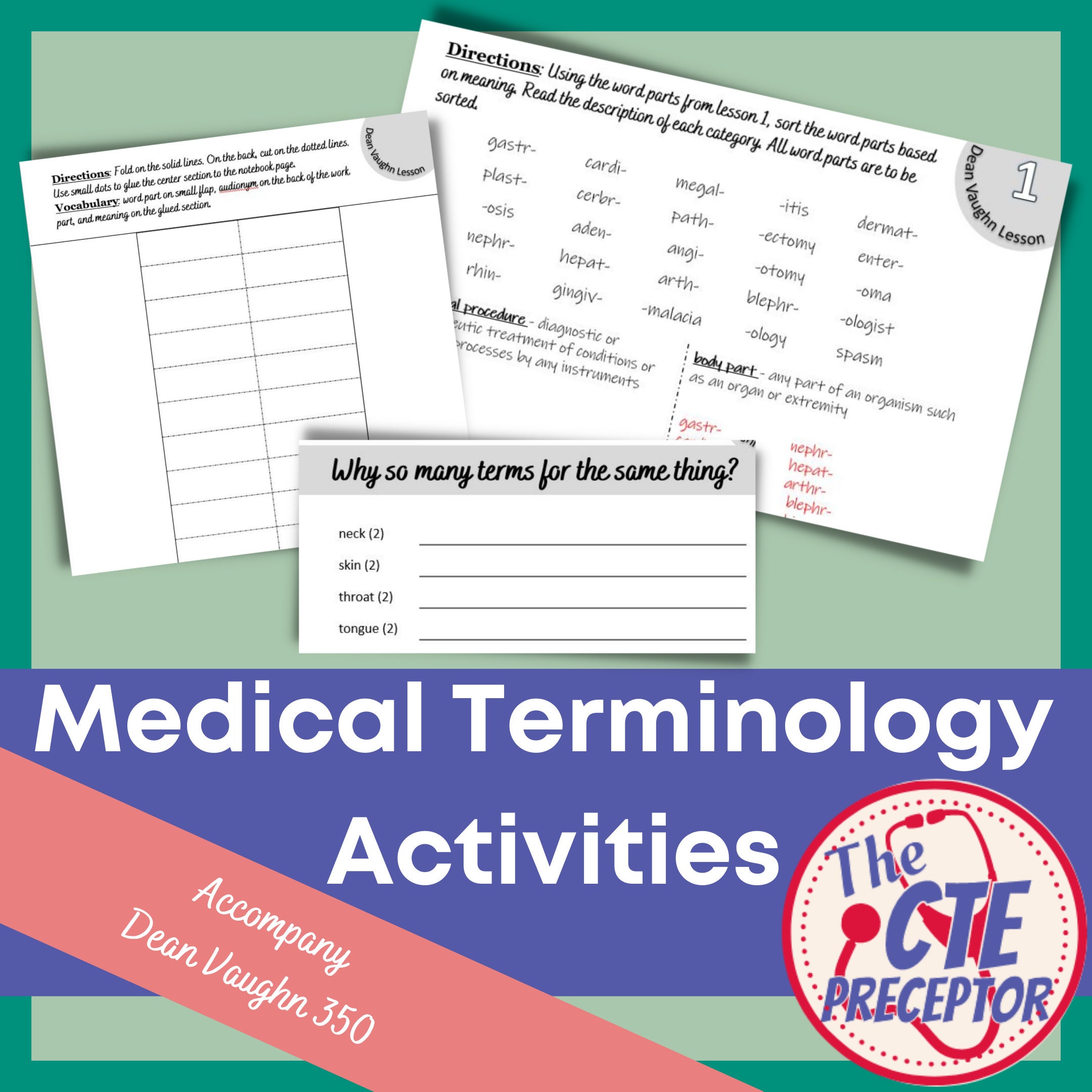 Medical Terminology Handouts, Medical Terminology Review, Terminology ...