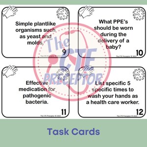 Infection Control, Task Cards, Flashcards, Health Science, Review ...