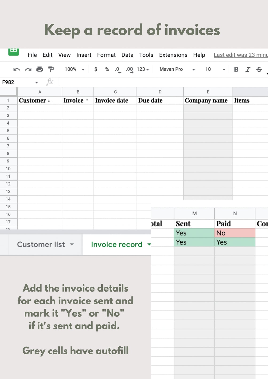 Invoice Template Google Sheets Freelance Invoice Printable - Etsy
