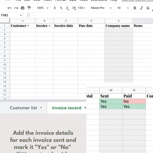 Invoice Template Google Sheets Freelance Invoice Printable - Etsy