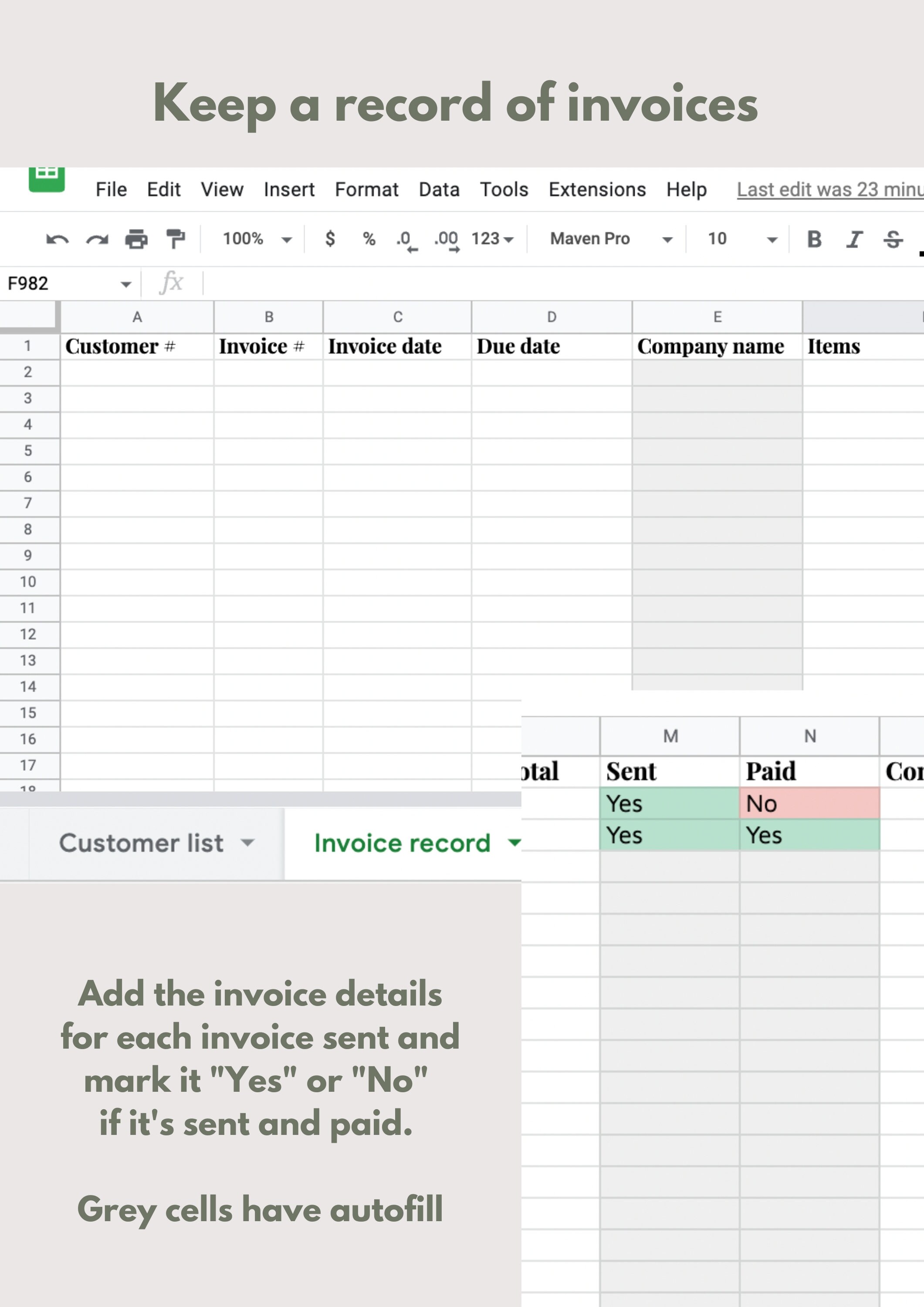 Invoice Template Google Sheets Freelance Invoice Printable - Etsy