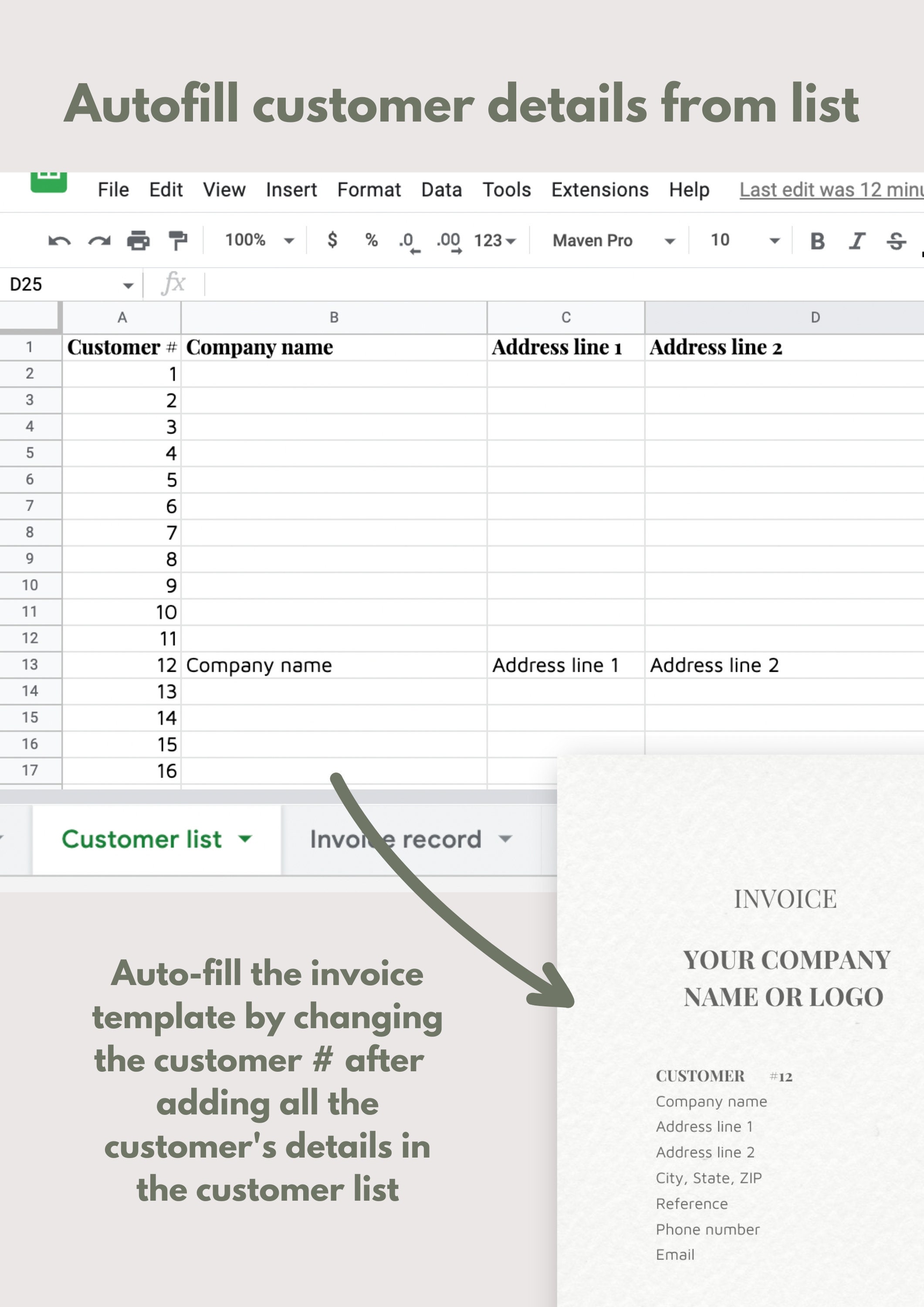 Invoice Template Google Sheets Freelance Invoice Printable - Etsy