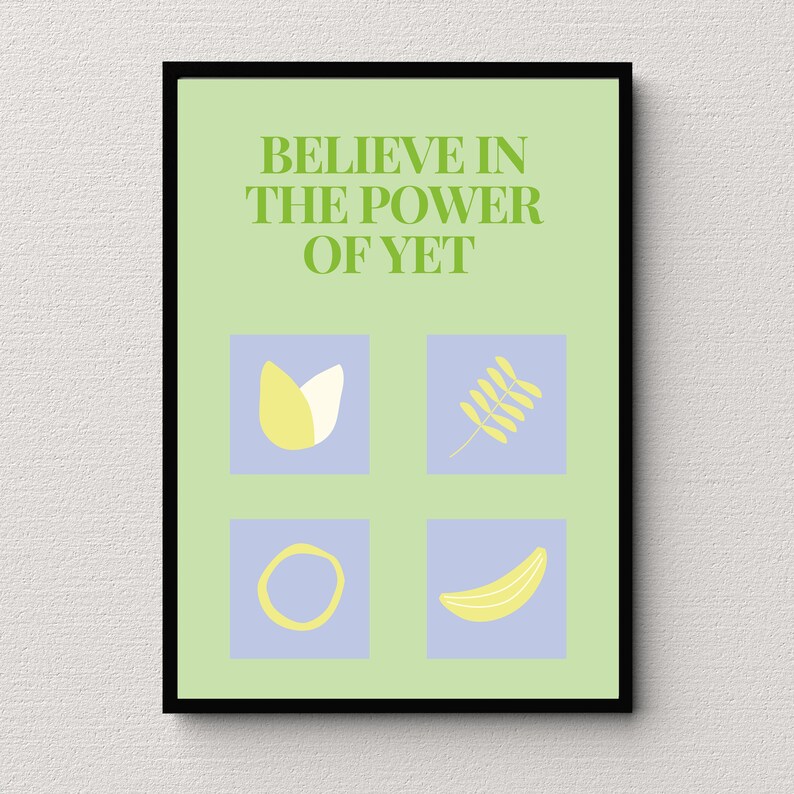 Classroom Posters, Motivational, Power of Yet, Growth Mindset, Colorful ...