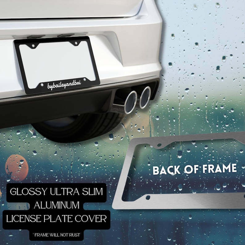 Nature License Plate Frame - Mountain Trees and Wildlife Nature Theme ...