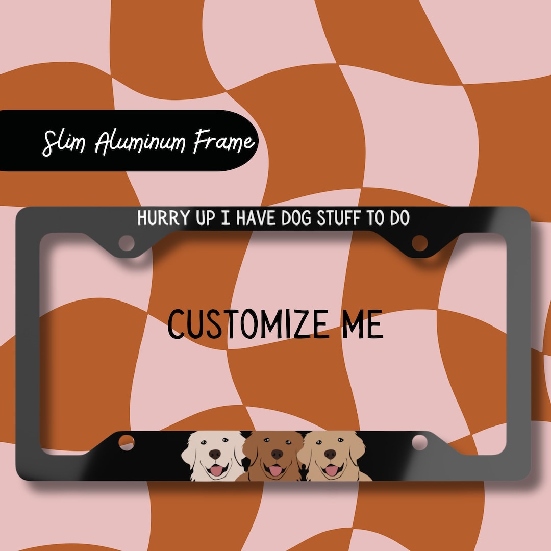 Golden Retriever License Plate Frame, Golden Retriever Lover, Funny ...