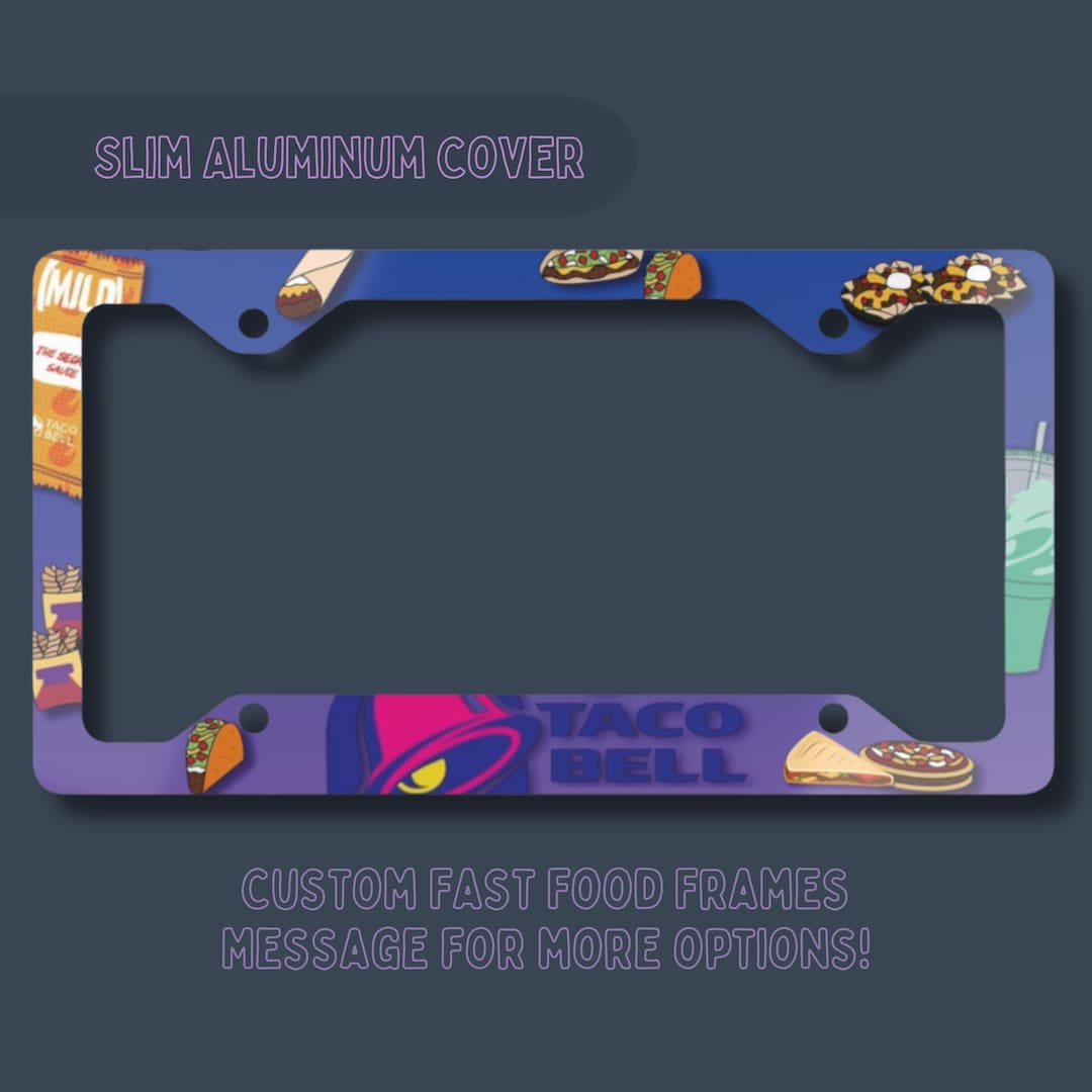 Taco Bell Inspired License Plate Frame: Foodie Auto Decor, Baja Blast ...