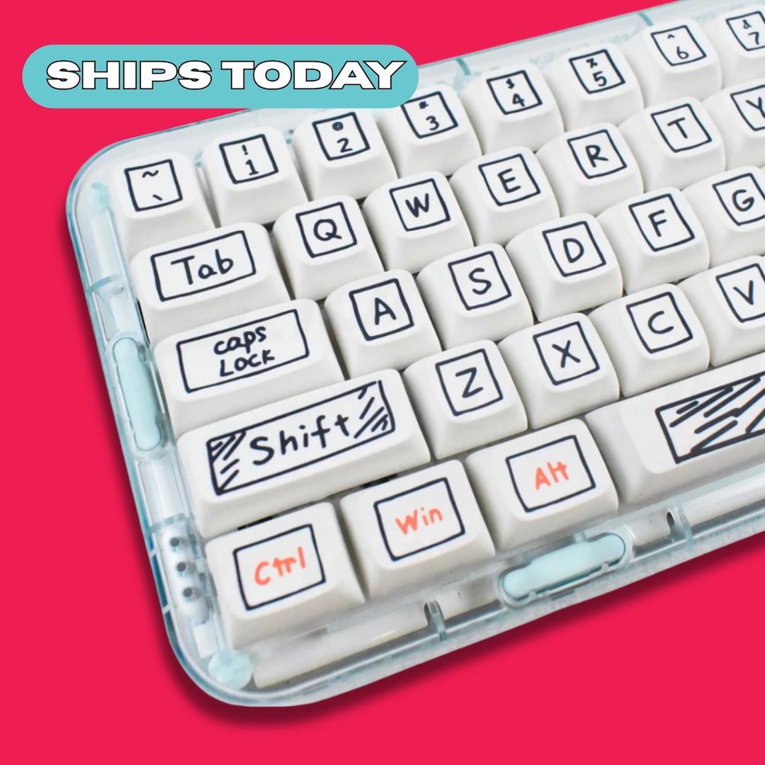 Doodle Keycap Set – Handwritten Style Keyboard Keycaps | White Graffiti ...