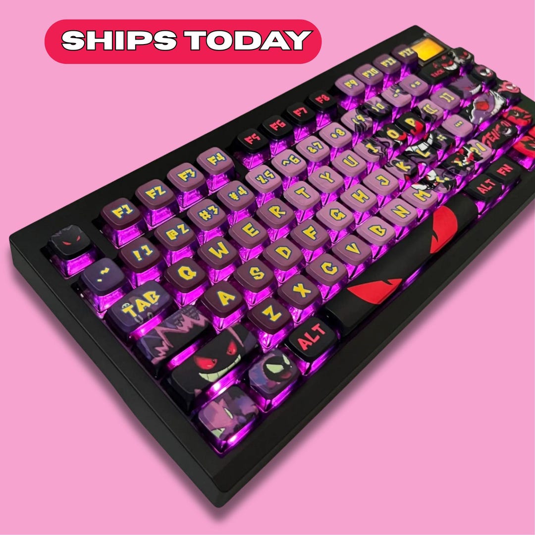 124 Keys Demon Purple Keycap Set | MDA Profile PBT Keycaps | Custom ...