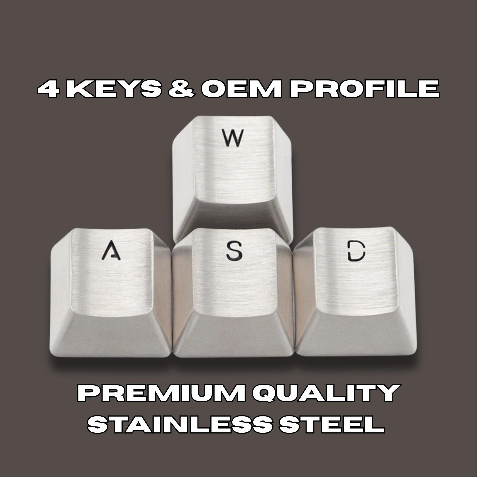 Stainless Steel WASD Keycap Set – 4 Key OEM Profile Mechanical Keyboard Caps - Etsy