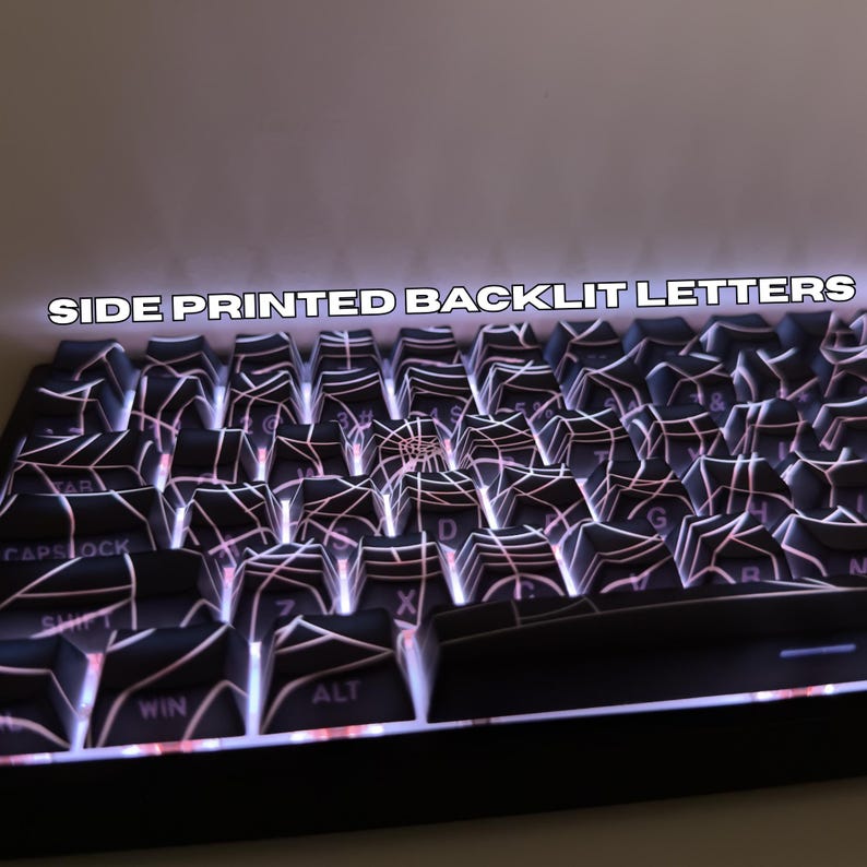 Spider Web Keycap Set, RGB Shine Through Mechanical Keyboard Keycaps ...