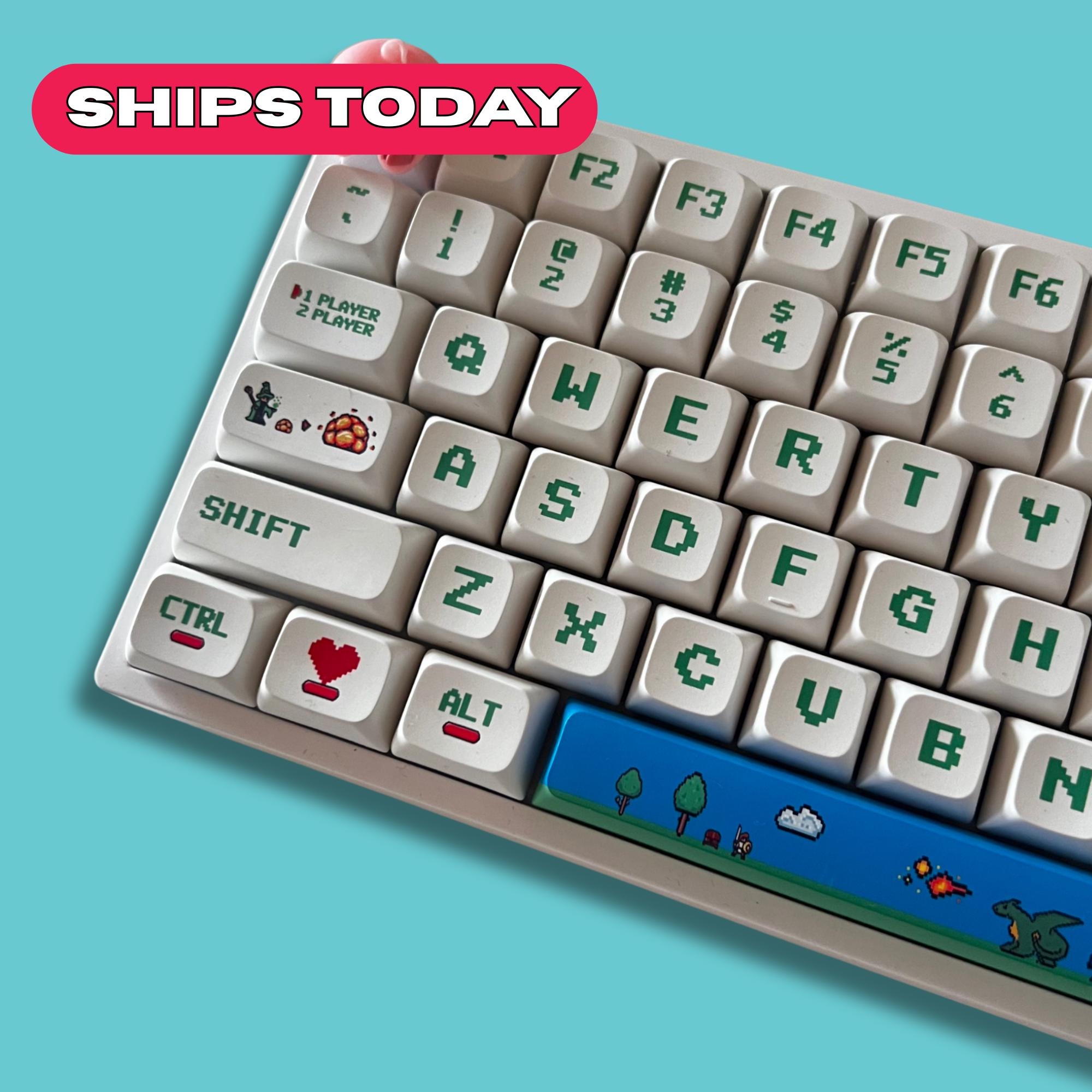 Retro Pixel Keycap Set - Vintage Gaming Keycaps for Mechanical ...