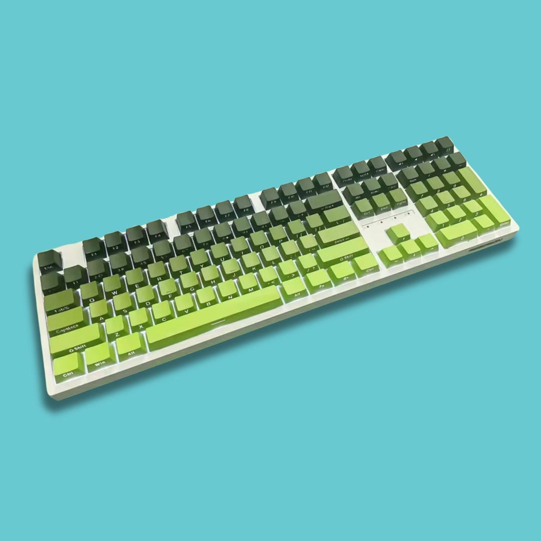 Green Gradient Keycap Set – Pastel Ombre Mechanical Keyboard Keycaps in ...