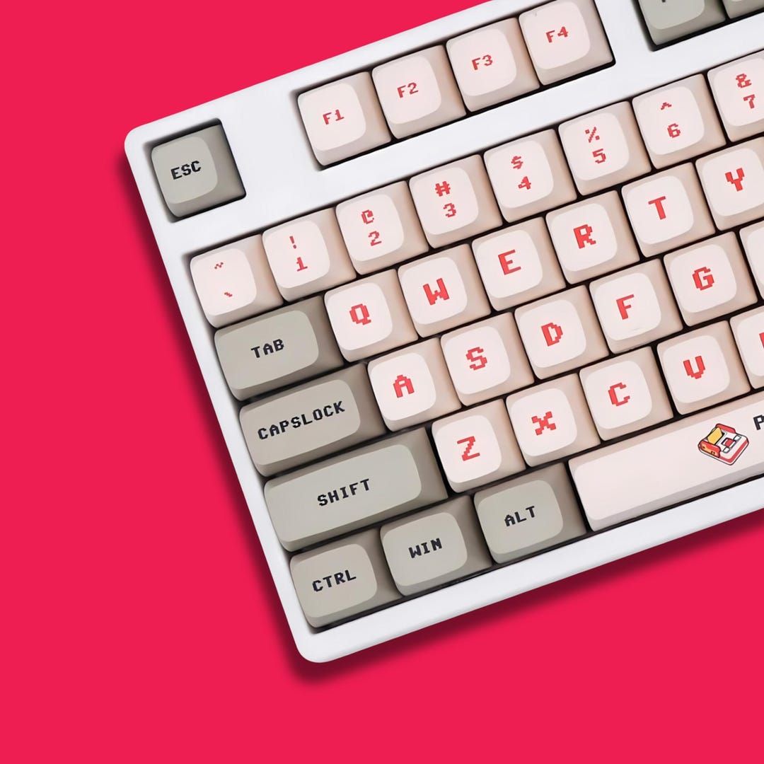 Retro Pixel 90s and 80s Inspired Gamer Keycaps Set | Cute Vintage ...
