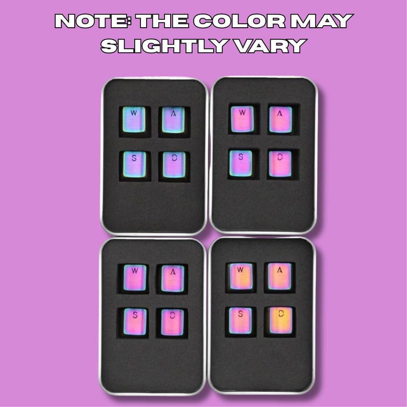 Stainless Steel WASD Keycaps — 4 Keys, OEM Profile, Gaming Upgrade, MX ...