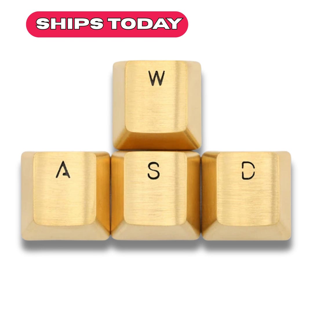 Gold Stainless Steel Keycap Set | 4 Keys OEM Profile Metal Keycaps ...