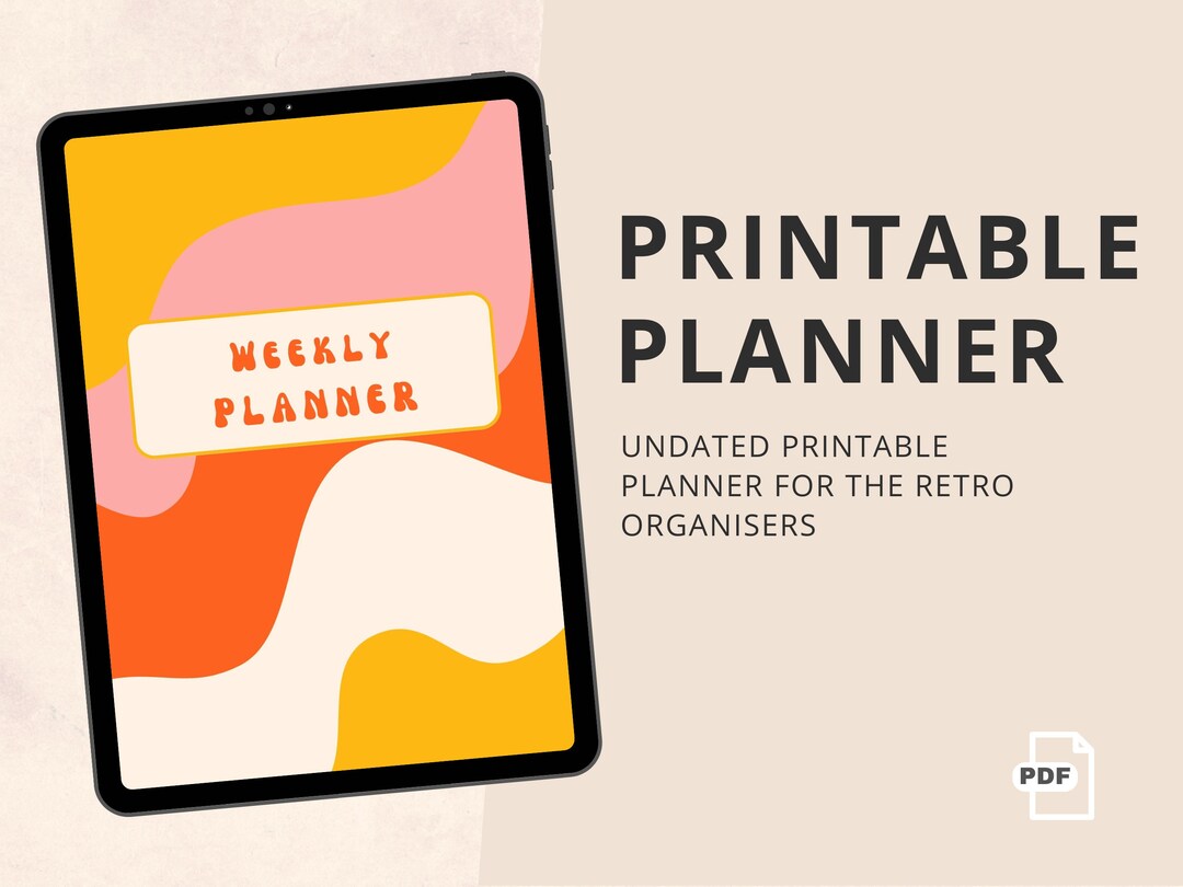 Printable Retro Planner Retro Habit Tracker to Monitor Goals ...