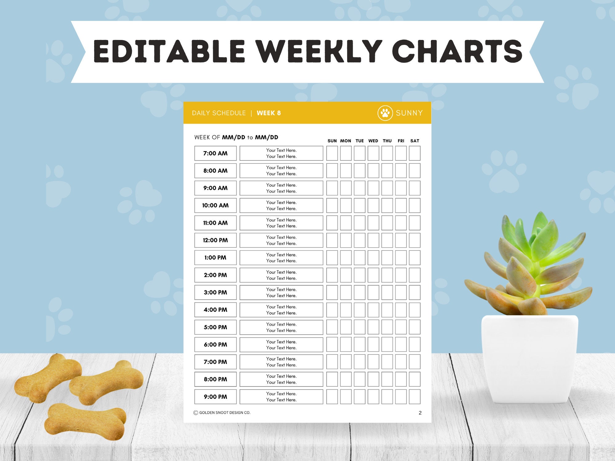 Daily Puppy Schedule Editable in Canva, Printable, Digital Puppy ...