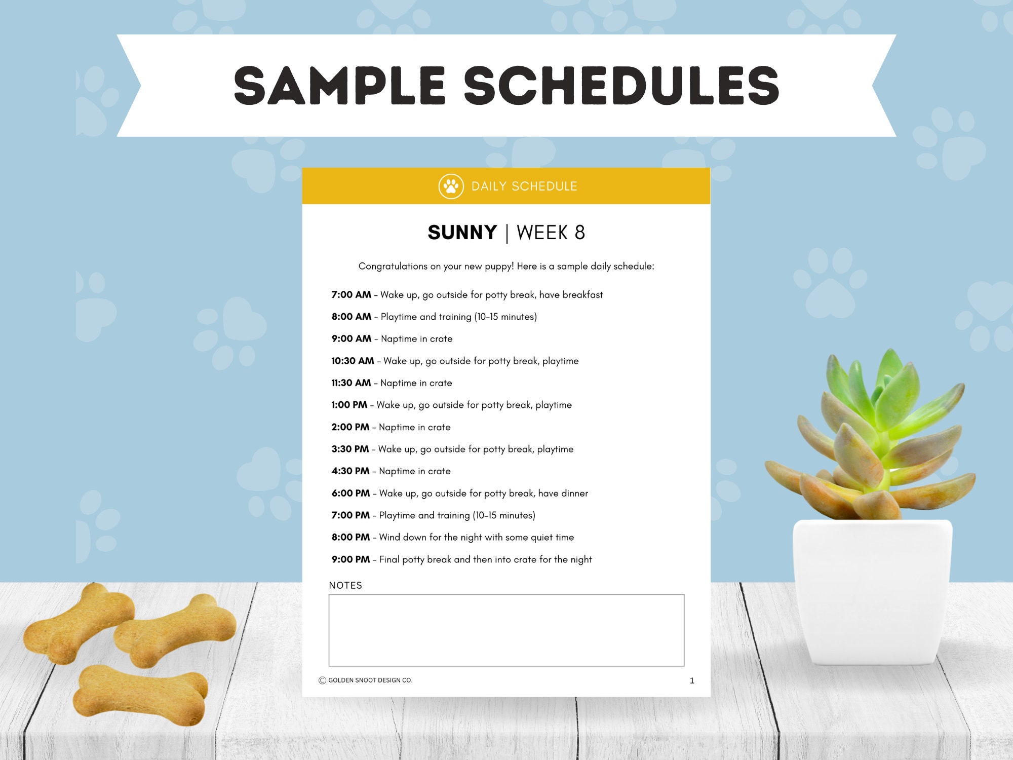 Daily Puppy Schedule Editable in Canva, Printable, Digital Puppy ...