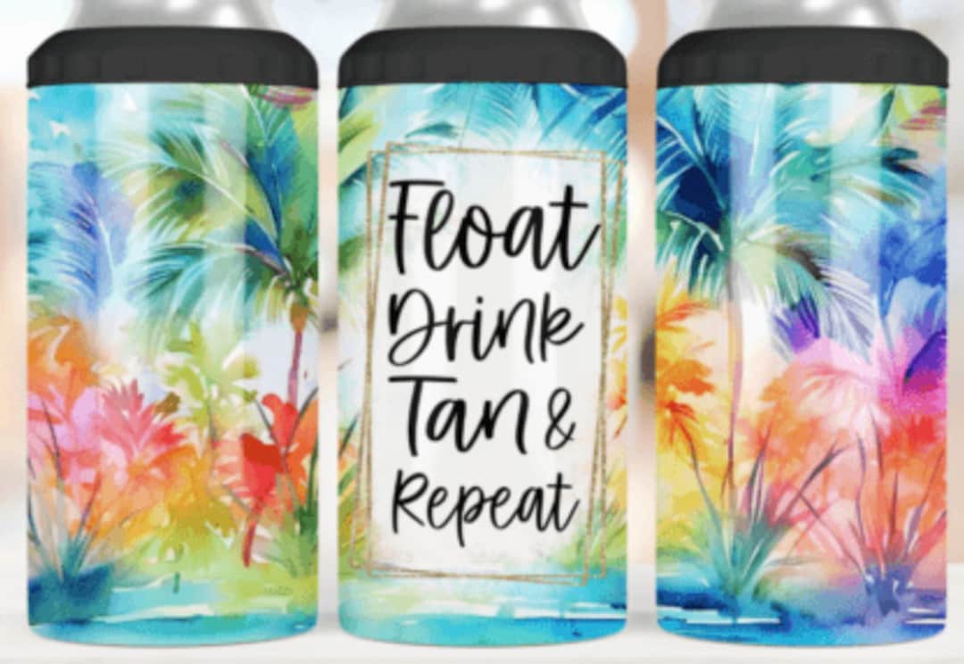 4 in 1 Can Cooler - Float, Drink, Tan, Repeat - Etsy
