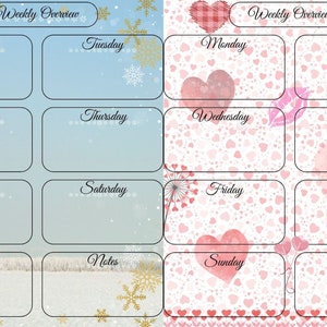 Weekly Overview Pages | PDF Printable - Etsy