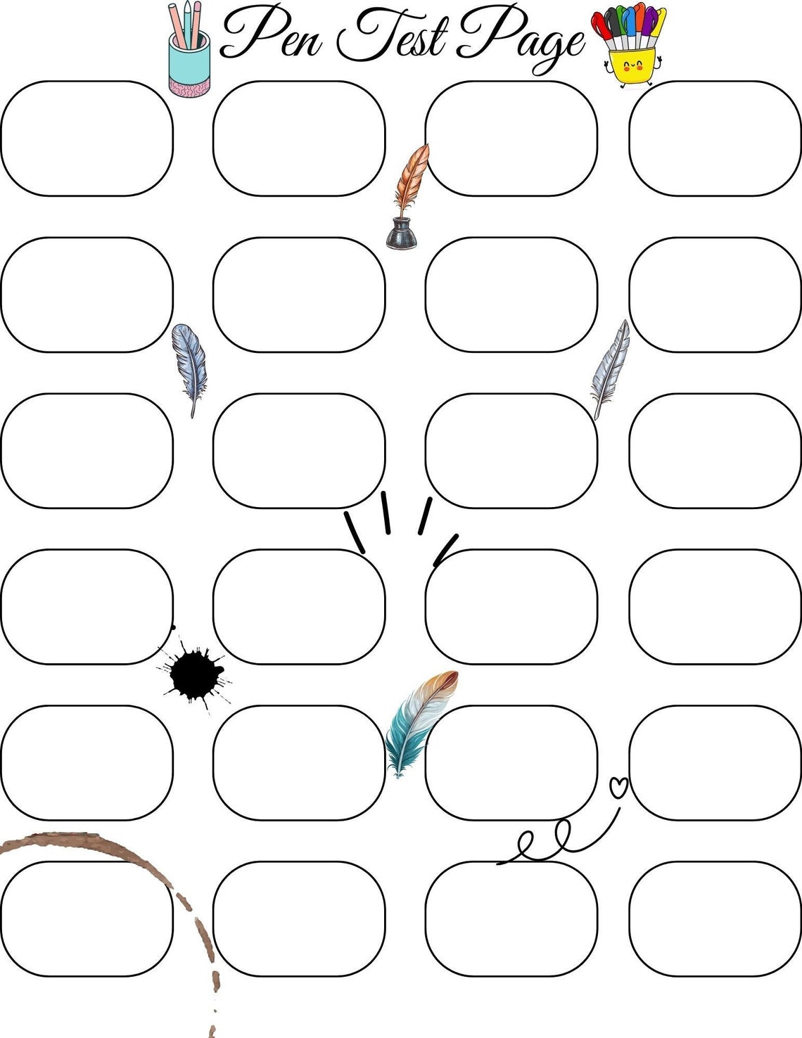 Pen Test Page PDF Printable - Etsy