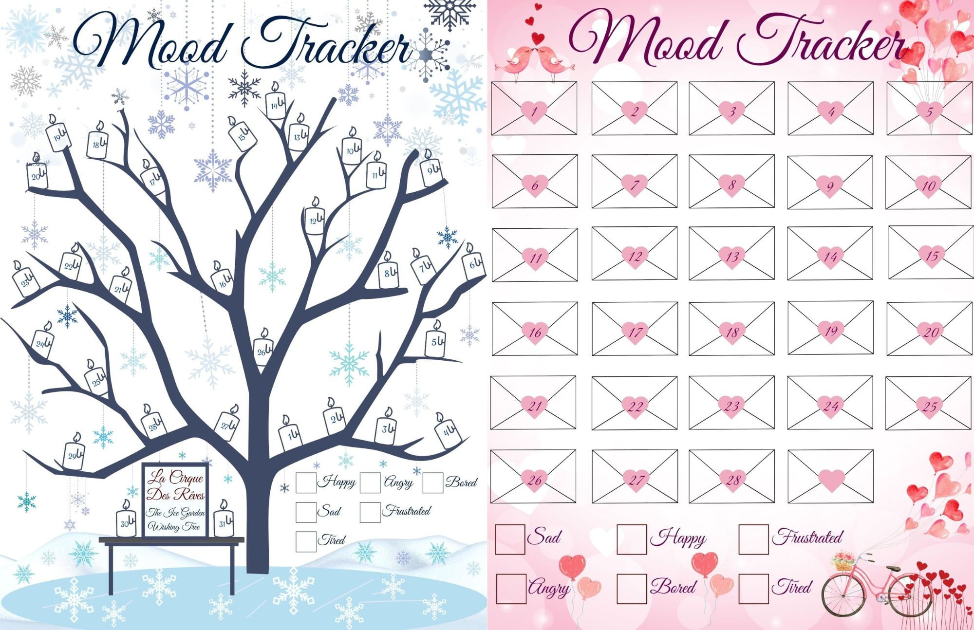 Monthly Mood Trackers PDF Printable - Etsy
